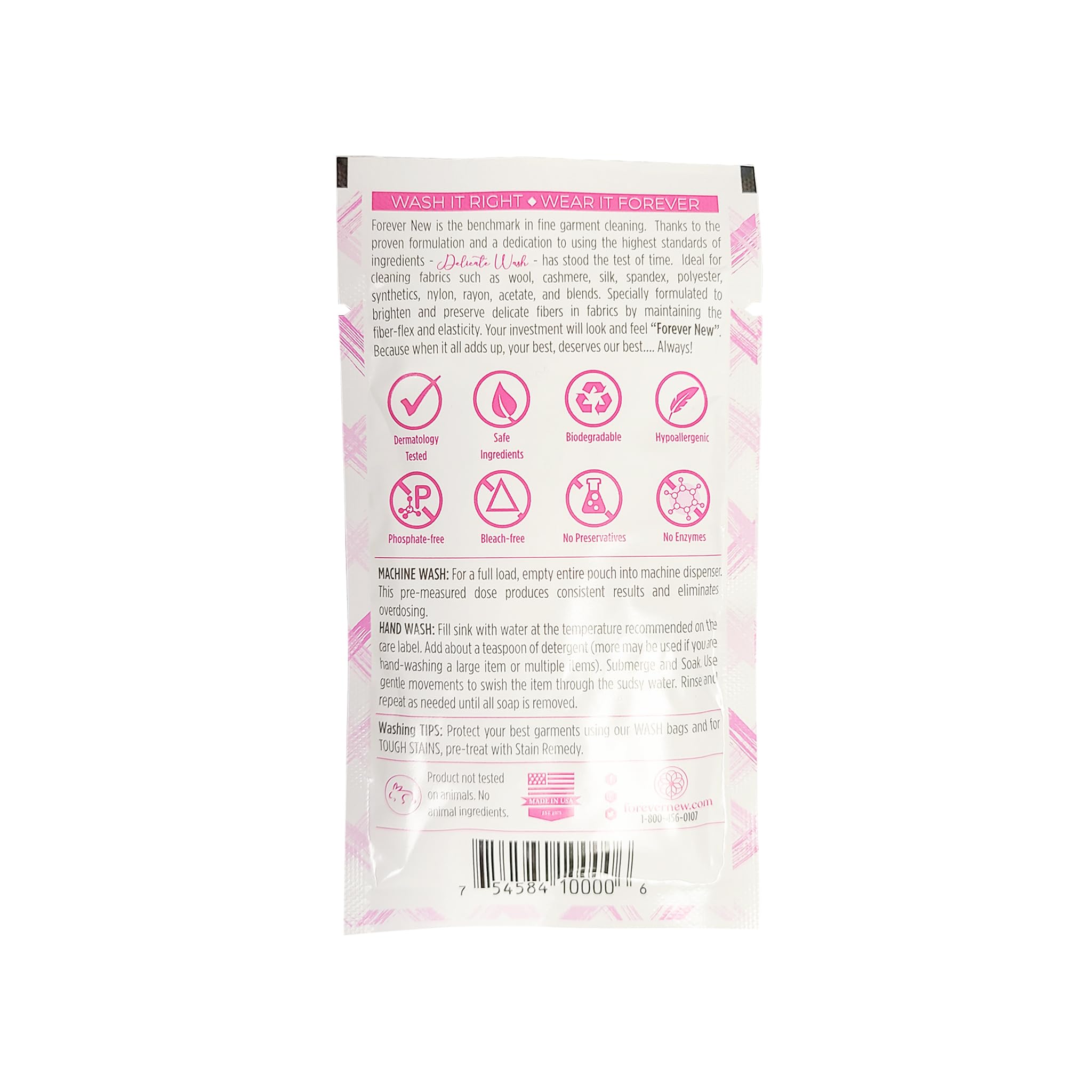 FOREVER NEW Granular Detergent Powder - Delicate Laundry Care Wash - Original Scented, 1 oz Travel Packets x10