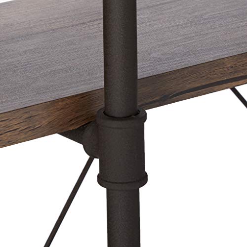 Christopher Knight Home Clint Faux Wood Industrial Five Tier Shelf, Finish, Dark Brown Texture Brown