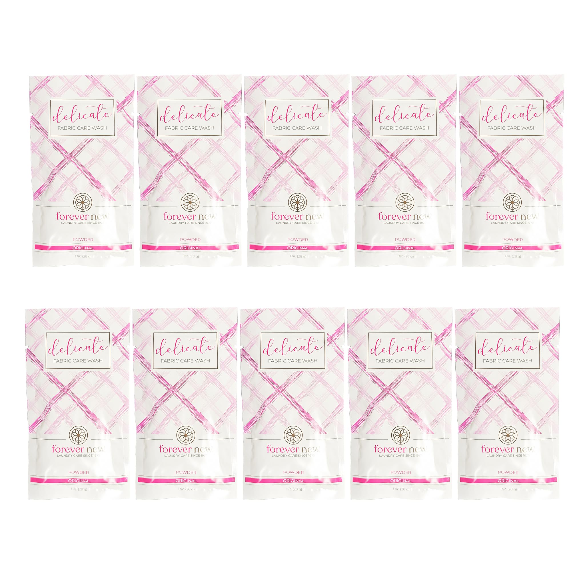 FOREVER NEW Granular Detergent Powder - Delicate Laundry Care Wash - Original Scented, 1 oz Travel Packets x10
