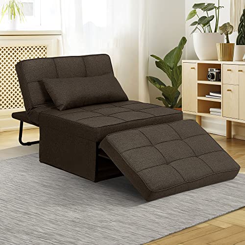 Diophros Sofa Bed, Convertible Couch Chair 4 in 1 Multi-Function Modern Folding Ottoman Guest Sleeper Bed with Adjustable Backrest for Small Room Apartment, Living Room, Large
