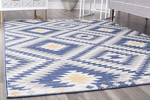 CosmoLiving by Cosmopolitan Amaia Area Rug, 5 ft x 7 ft, Kilim Cadet