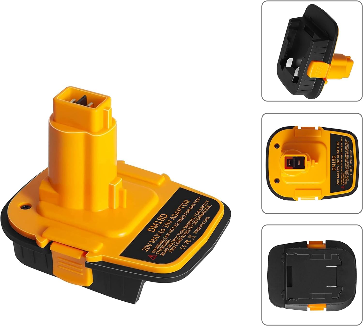Battery Adapter DM18D with USB,Compatible with Dewalt 18V Tools.Convert for DeWalt 20V & for Milwaukee M18 Lithium Battery to NiCad & NiMh Battery Tools (1 Pack)