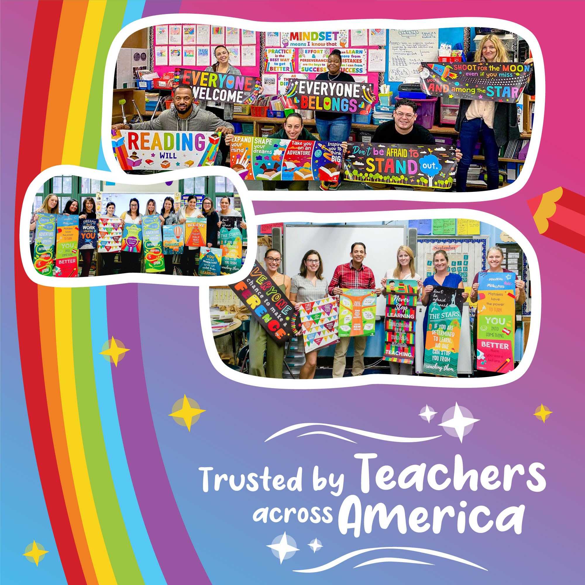 Sproutbrite Educational Posters for Toddlers - Classroom Decorations - Kindergarten Homeschool Supplies Materials - Preschool Learning Decor - ABC Poster - 11 Charts for Distance Learning