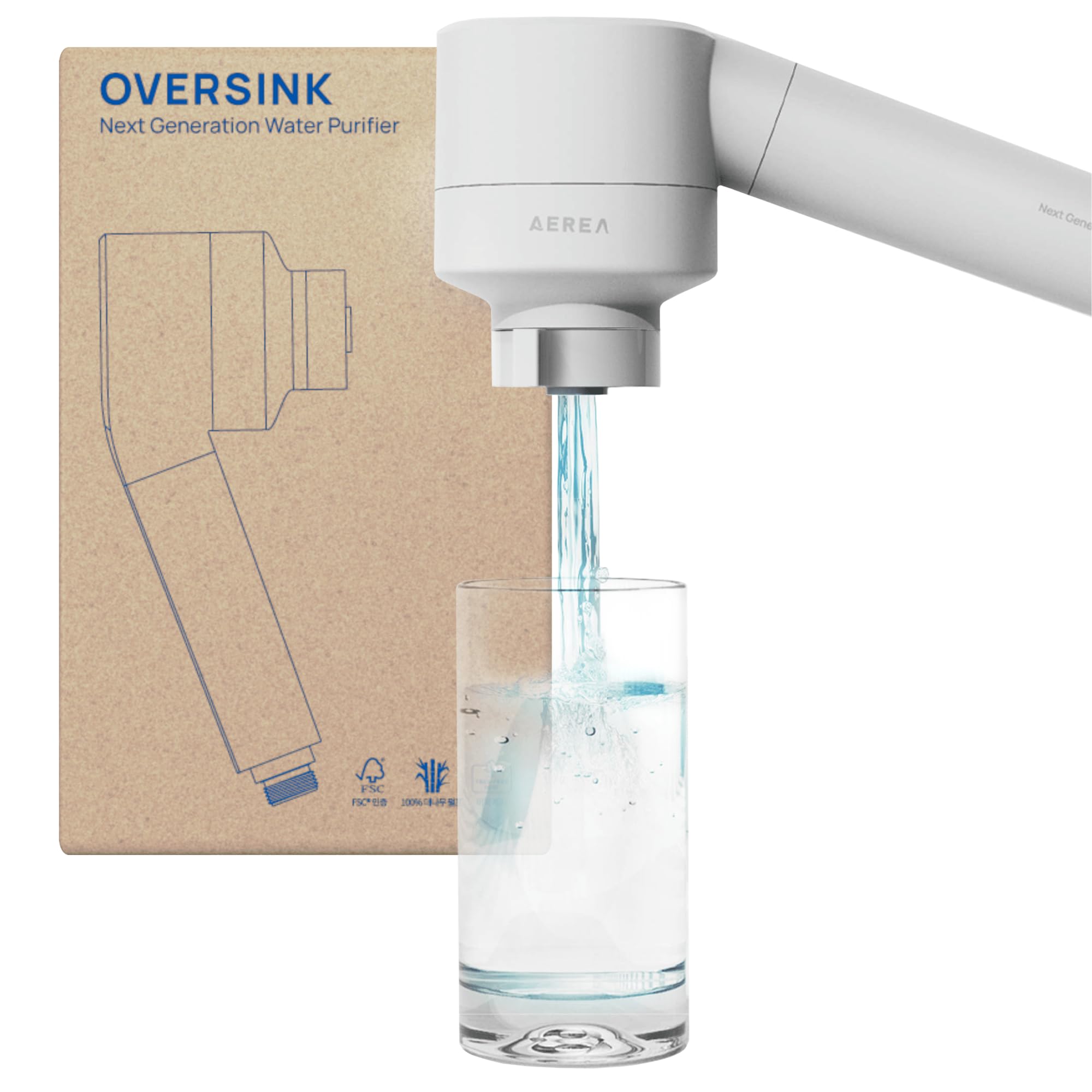 Handy Type Tap Mount Faucet for Drinking Water with 5 Filter Elements, Reduces Chlorine for Good Flavor, Tap Water Filter Mount for Kitchen Sink