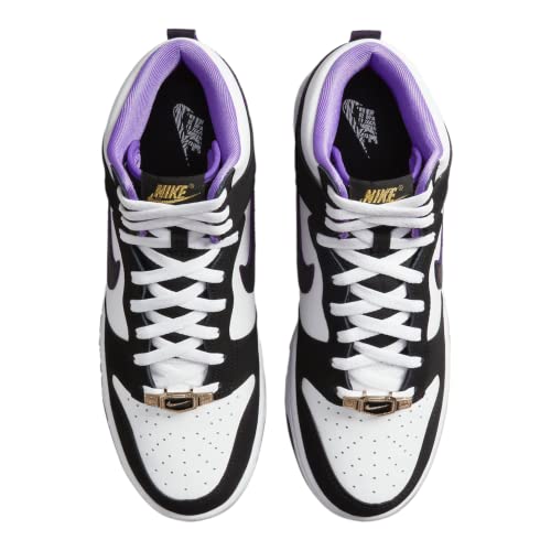 Nike Men's Dunk High Retro Shoes, Black White Actiongrape Black, 11.5
