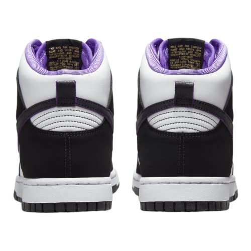 Nike Men's Dunk High Retro Shoes, Black White Actiongrape Black, 11.5