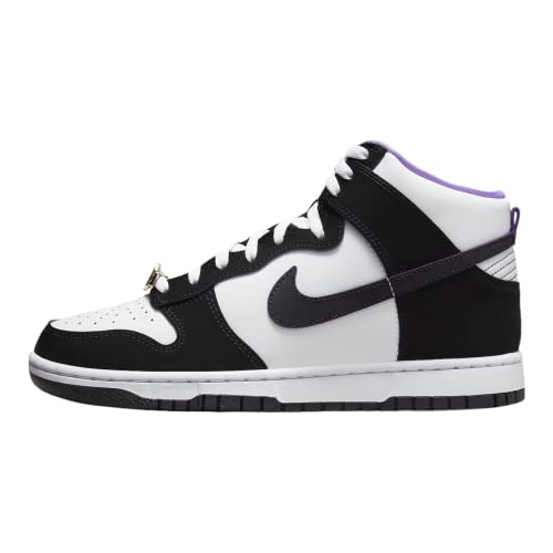 Nike Men's Dunk High Retro Shoes, Black White Actiongrape Black, 11.5