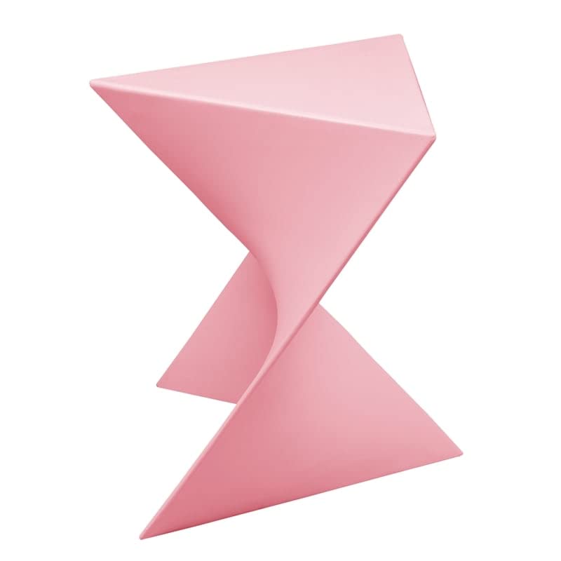 Allora Modern Plastic Triangle End Table in Pink