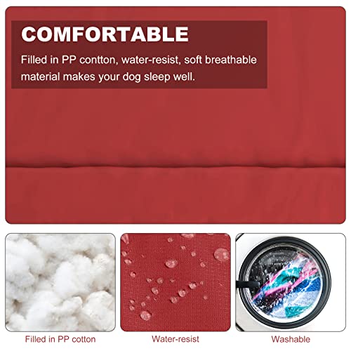 AnberCare Roll Up Foldable Packable Dog Bed Indoor Outdoor Pet Mat Washable Waterproof Travel Dog Mat with Anti-Slip Design 36 x 24 Inch Mat for Small Medium Large Pet Red