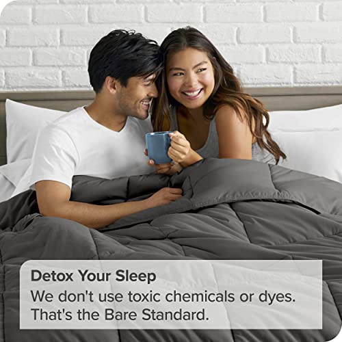 Bare Home Comforter Set - Queen Size - Ultra-Soft - Goose Down Alternative - Premium 1800 Series - All Season Warmth (Queen, Grey)