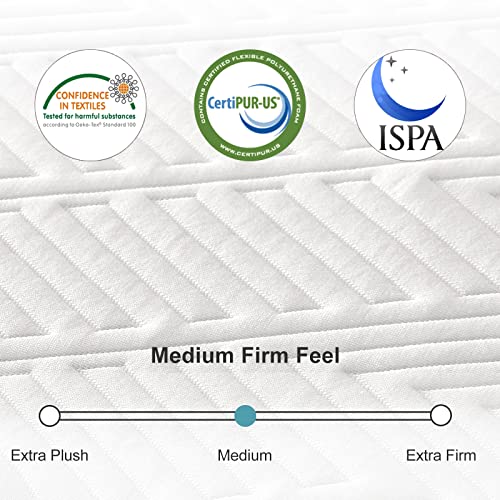 IYEE NATURE King Size Mattress, 14 Inch Cooling-Gel Memory Foam Mattress Bed in a Box, 80β*76β*14β, CertiPUR-US Certified, Medium Firm, Grey - King