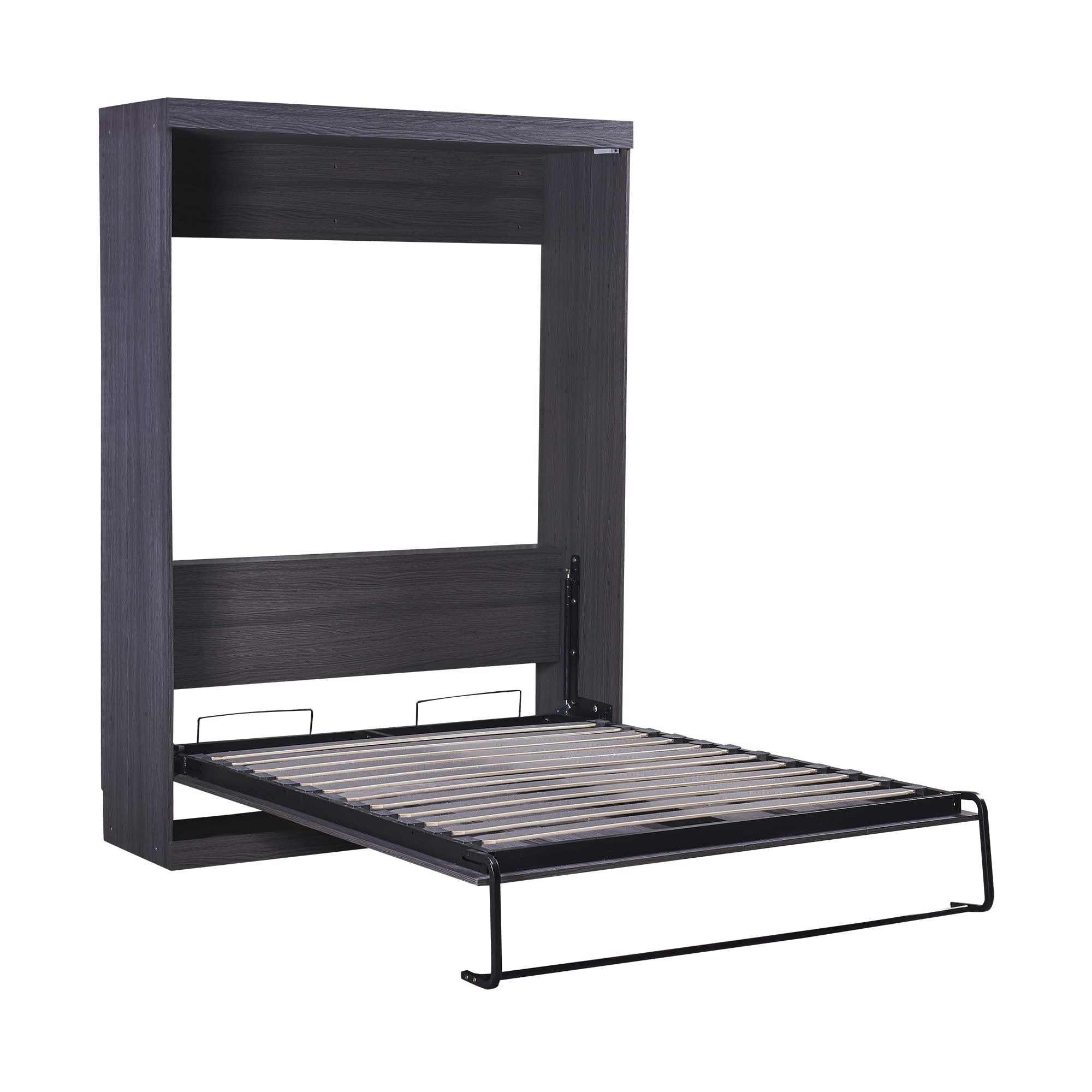 Harper & Bright Designs Murphy Bed Full with Wardrobe and Storage Drawers, Easy Fold Murphy Bed Cabinet, Modern Full Size Murphy Bed Wall Bed for Multipurpose Guest Room Home Office,Grey