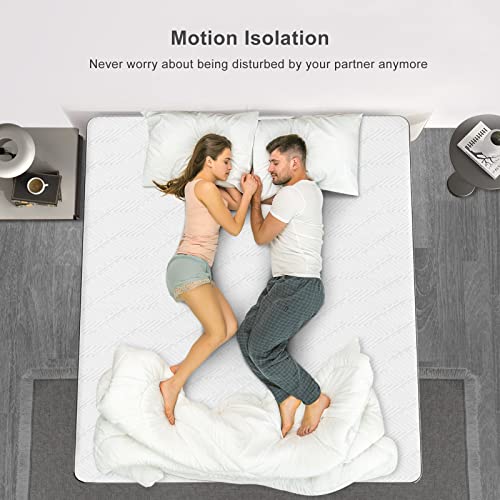 IYEE NATURE King Size Mattress, 14 Inch Cooling-Gel Memory Foam Mattress Bed in a Box, 80β*76β*14β, CertiPUR-US Certified, Medium Firm, Grey - King