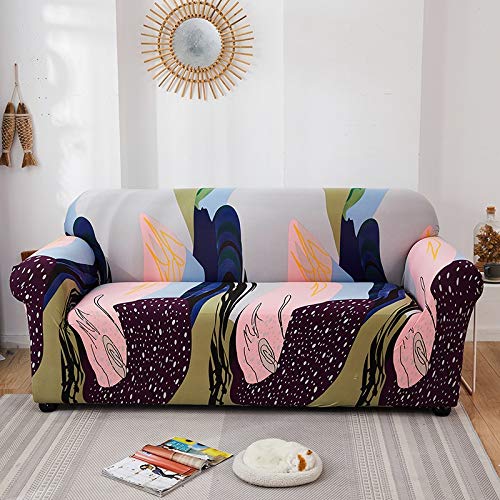 New Abstract Living Room Sofa Cover Elastic Stretch Cover Corner Sofa Cover 1/2/3/4 seat Home Decoration Sofa Cover A4 4 Seater