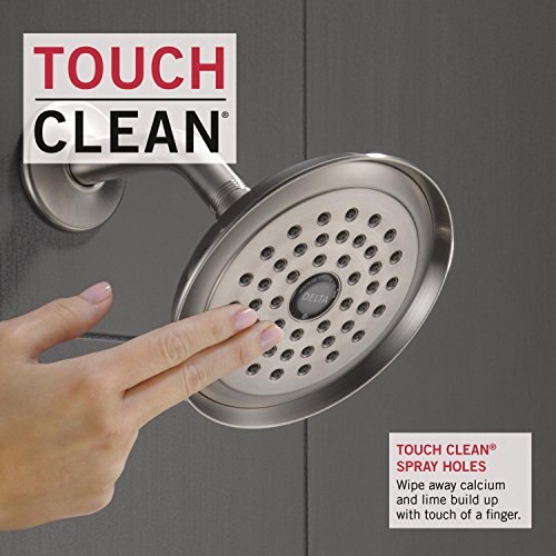 Delta Faucet Woodhurst 14 Series Single-Handle Shower Trim Kit, Shower Faucet with Single-Spray Touch-Clean Shower Head, Stainless T14232-SS (Valve Not Included)