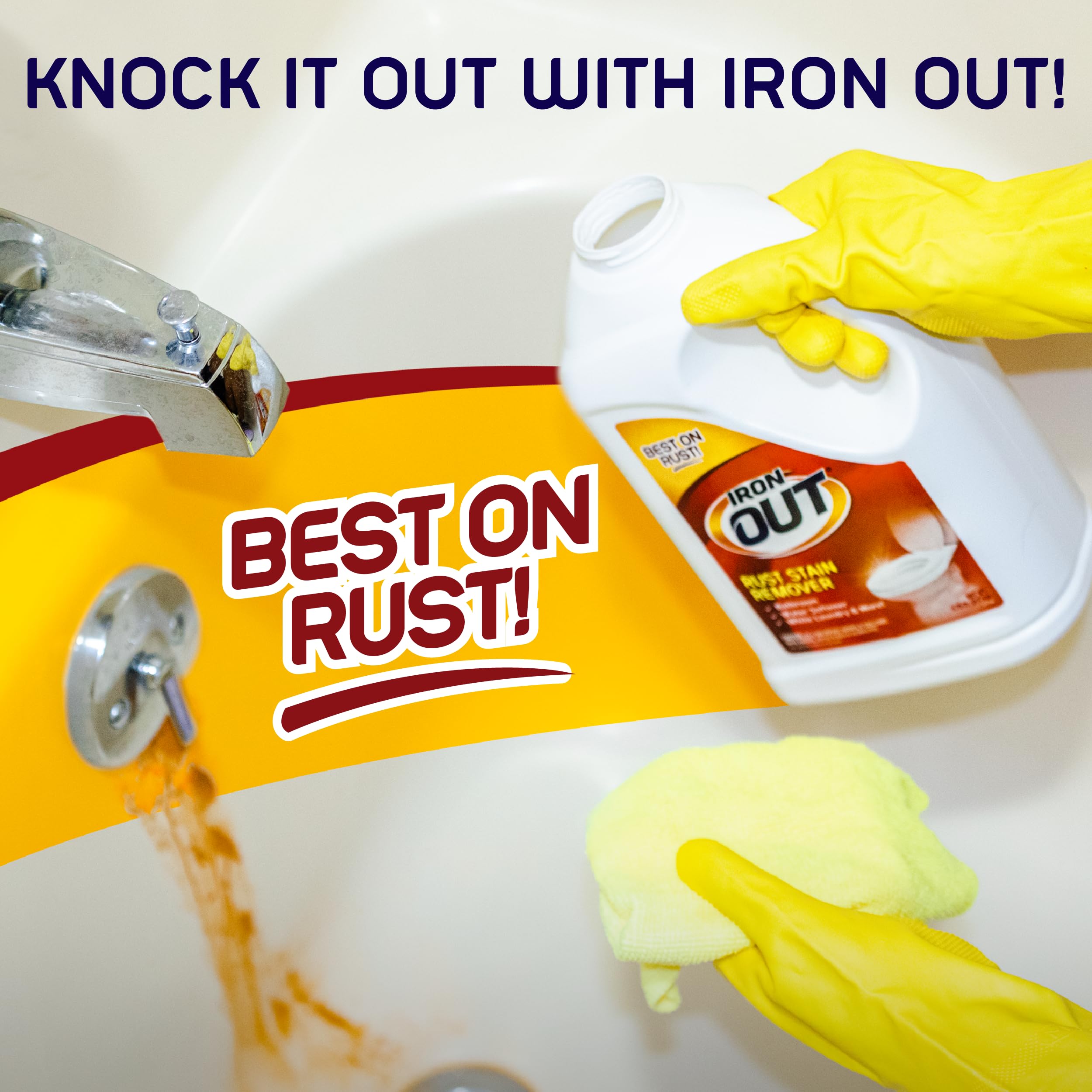 Iron OUT Powder Rust Stain Remover, Remove and Prevent Rust Stains in Bathrooms, Kitchens, Appliances, Laundry, and Outdoors, white, 4.75 lbs.