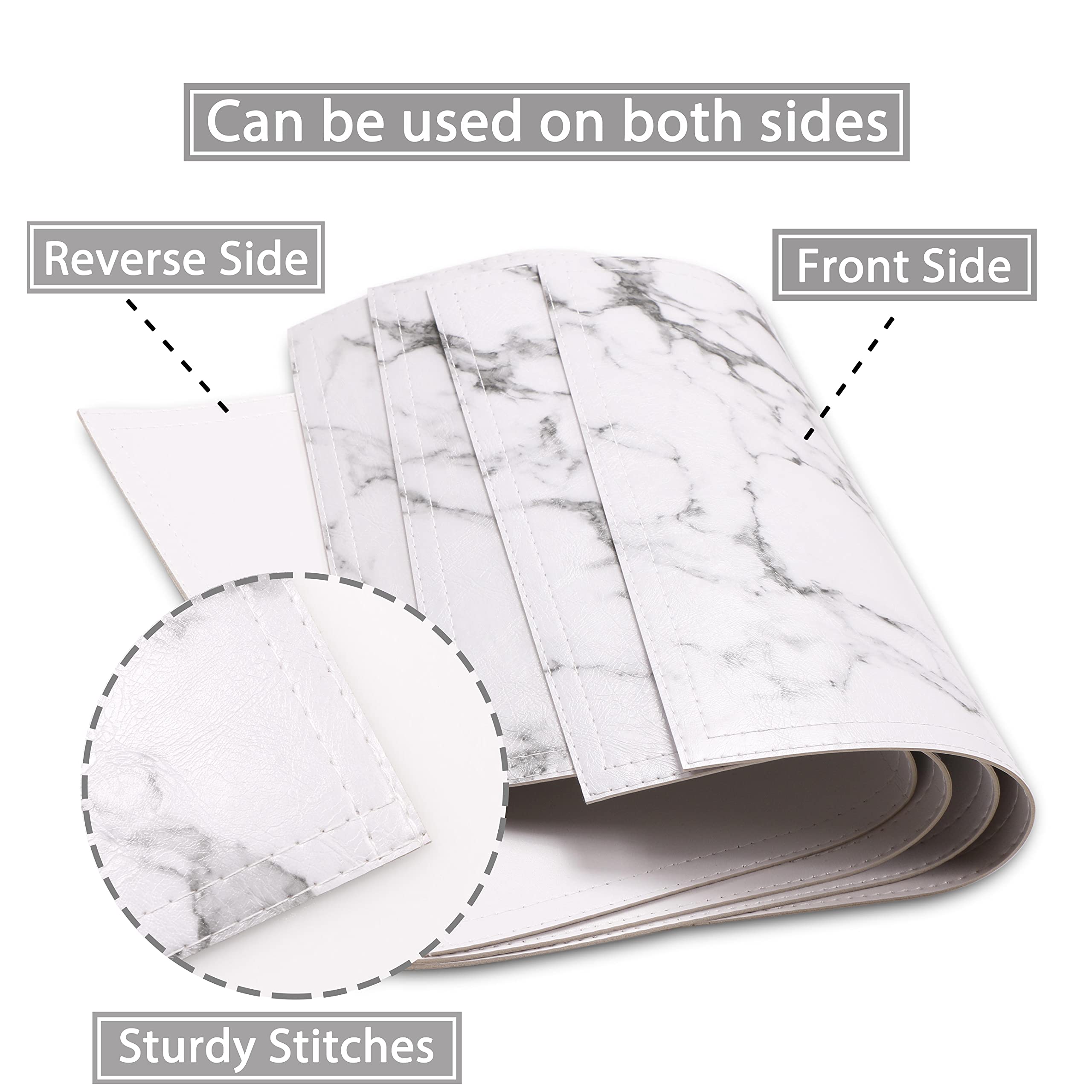 Marble Faux Leather PU Placemats, Set of 4, Washable, Stain Resistant for Dining Room Kitchen Table Decor