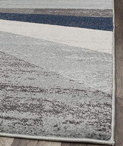 Rugs America Rays Contemporary Geometric Rug Hale Blue KA20A 8'0"X10'0" Area Rug