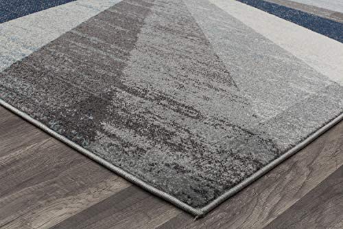 Rugs America Rays Contemporary Geometric Rug Hale Blue KA20A 8'0"X10'0" Area Rug
