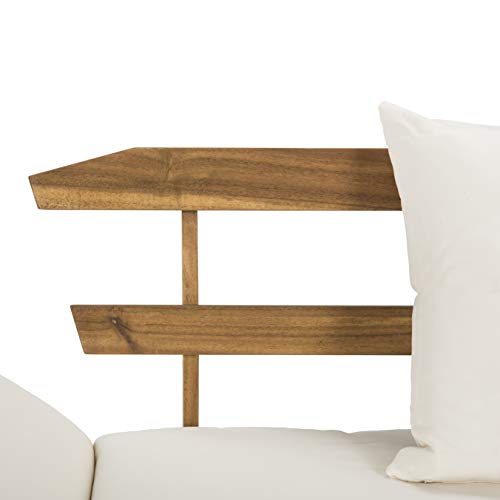 Safavieh PAT6745B Outdoor Collection Tandra Teak Modern Contemporary Daybed Day Bed, Natural/Beige