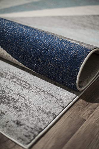 Rugs America Rays Contemporary Geometric Rug Hale Blue KA20A 8'0"X10'0" Area Rug