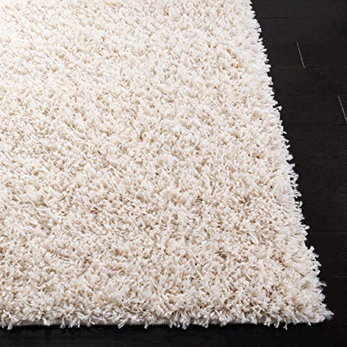 SAFAVIEH Venus Shag Collection 2'7" x 5' Ivory VNS520A Solid Non-Shedding Living Room Bedroom Dining Room Entryway Plush 1.8-inch Thick Area Rug
