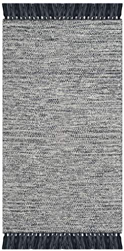 SAFAVIEH Montauk Collection 2'3" x 7' Grey MTK610M Handmade Tassel Cotton Runner Rug