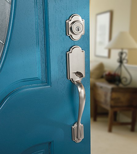 Kwikset Arlington Single Cylinder Handleset w/Lido Lever featuring SmartKey® in Satin Nickel