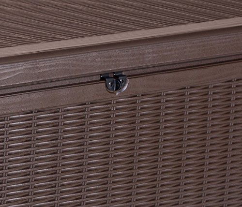 Keter Sumatra 135 gallon Outdoor Storage Rattan Deck Box, Brown