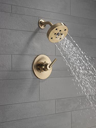 Delta Faucet Trinsic 14 Series Single-Function Shower Trim Kit with Single-Spray H2Okinetic Shower Head, Champagne Bronze T14259-CZ (Valve Not Included)