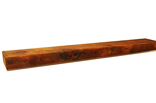 Modern Timber Craft Rustic Fireplace Mantel Floating Solid Wood Shelf - Reclaimed Barn Wooden Beam Wall Decor, Mounted Farmhouse Shelving, (Unfinished,72" W x 8" D x 2.75" H)