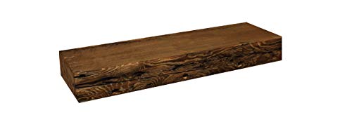 Modern Timber Craft Rustic Fireplace Mantel Floating Solid Wood Shelf - Reclaimed Barn Wooden Beam Wall Decor, Mounted Farmhouse Shelving, (Unfinished,72" W x 8" D x 2.75" H)