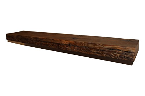 Modern Timber Craft Rustic Fireplace Mantel Floating Solid Wood Shelf - Reclaimed Barn Wooden Beam Wall Decor, Mounted Farmhouse Shelving, (Unfinished,72" W x 8" D x 2.75" H)