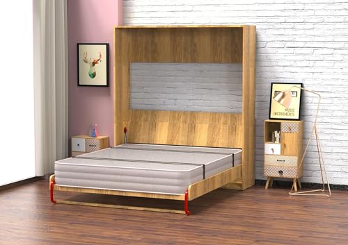 Tlongxia Murphy Bed Kit DIY Hardware with Coarse Gas Bumper Spring Frame Mattress Concealed for Semi-Automatic Foldable Cabinet Closet Bed Room Study Easy to Install (Vertical, Full)