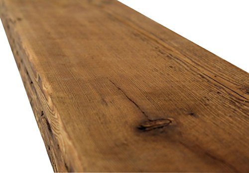 Modern Timber Craft Rustic Fireplace Mantel Floating Solid Wood Shelf - Reclaimed Barn Wooden Beam Wall Decor, Mounted Farmhouse Shelving, (Unfinished,72" W x 8" D x 2.75" H)