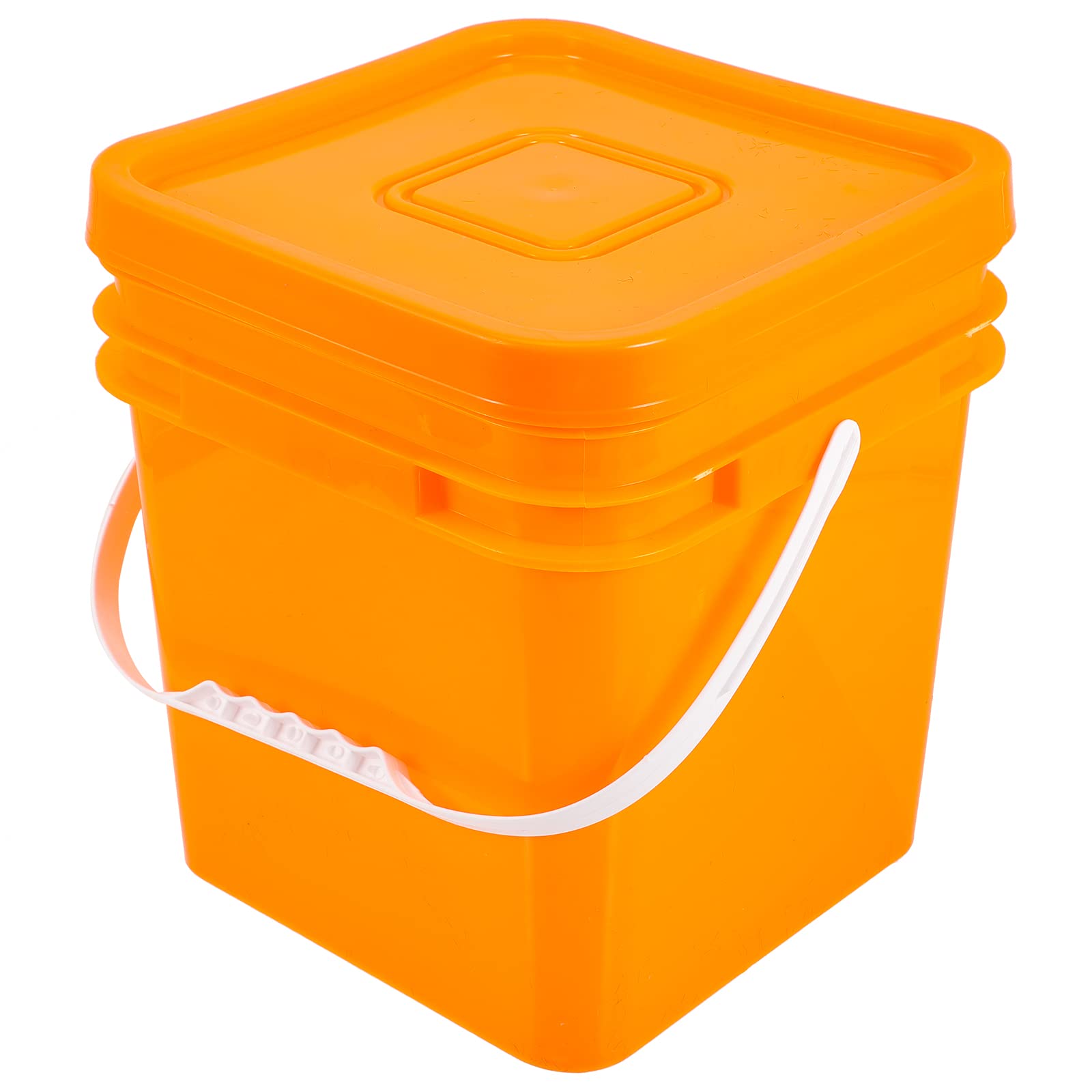 LUOZZY Large Laundry Detergent Storage Box Farmhouse Laundry Powder Container Square Washing Powder Bucket (10L Orange)