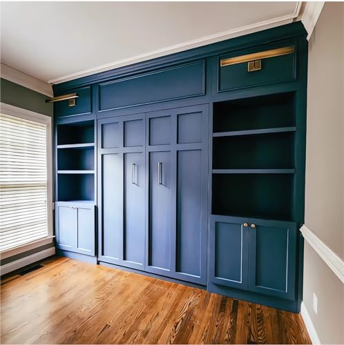 Tlongxia Murphy Bed Kit DIY Hardware with Coarse Gas Bumper Spring Frame Mattress Concealed for Semi-Automatic Foldable Cabinet Closet Bed Room Study Easy to Install (Vertical, Full)