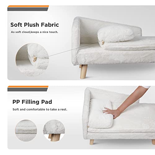BingoPaw Elevated Pet Bed,Nordic Pet Stool Bed with Cozy Pad Waterproof,Pet Chair with Sturdy Wood Legs for Small Dog Kitten