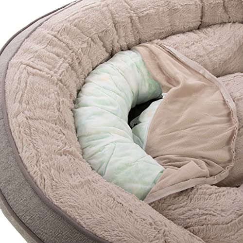 TrustyPup Snuggle Soother Bolstered Couch Cuddler Memory Foam Pet Bed - Gray, Extra Large