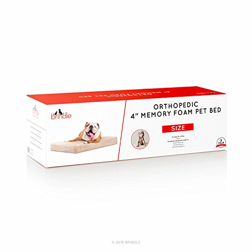 Brindle Waterproof Designer Memory Foam Pet Bed-Removable Machine Washable Cover-4 Inch Orthopedic Pet Bed-Joint Relief