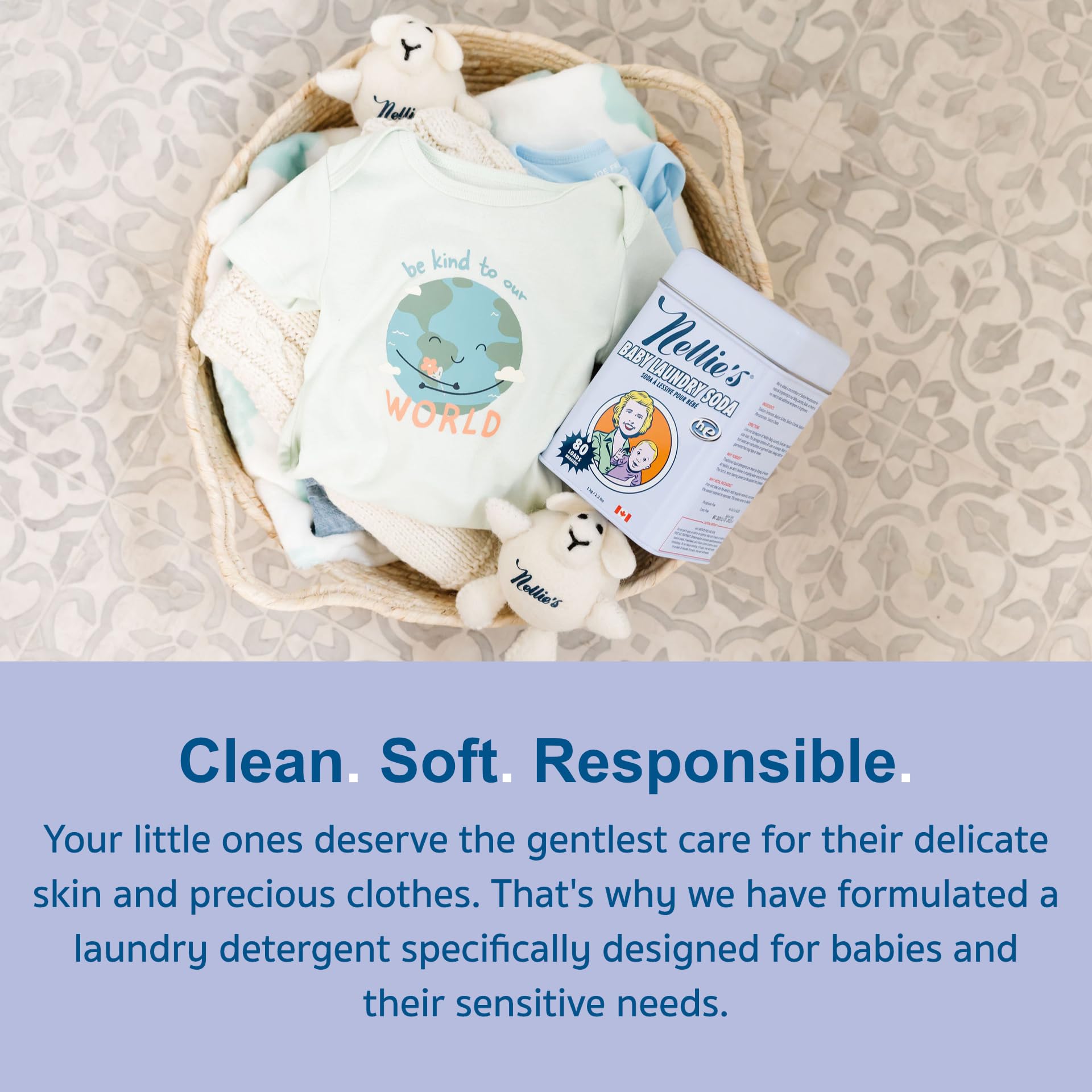 Nellie's Baby Laundry Soda - Hypoallergenic Powdered Laundry Detergent For Babies & Children - 1,110 Load