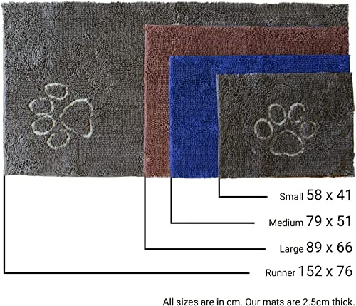 Dog Gone Smart Dirty Dog Microfiber Doormat, Super Absorbent, Machine Washable with Non-Slip Backing, Medium, Marine
