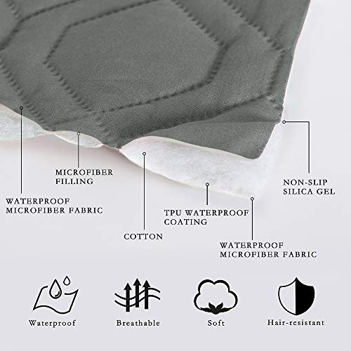 SUNNYTEX Waterproof Dog Bed Cover Dog Mat Pet Pad Pet Blanket for Couch Sofa Bed Mat Anti-Slip Furniture Protrctor(52" 82",Grey)