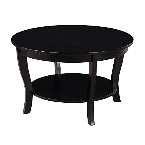 Convenience Concepts American Heritage Round Coffee Table, Black