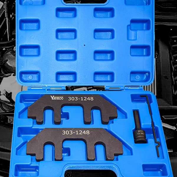 Yuesstloo Camshaft Holding Tool Kit with Tension Tool, Timing Alignment Holder Tool for Ford 3.5L & 3.7L 4V Engines, Replace 303-1248 303-1530, with Portable Case and Gloves