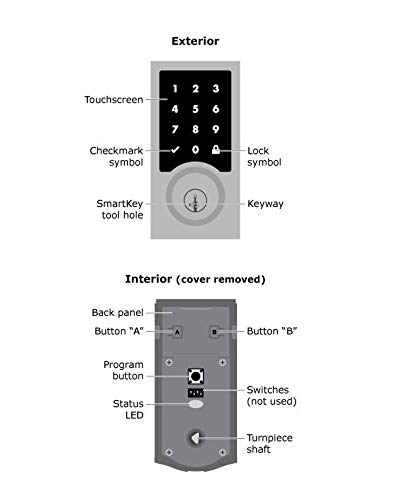 Weiser (by Kwikset) Premis Electronic Touchscreen SmartKey Deadbolt Lock, Works with AppleĀ® HomeKit, Siri Voice Control, & Apple TV. Satin Nickel, 9GED22000-001-US15