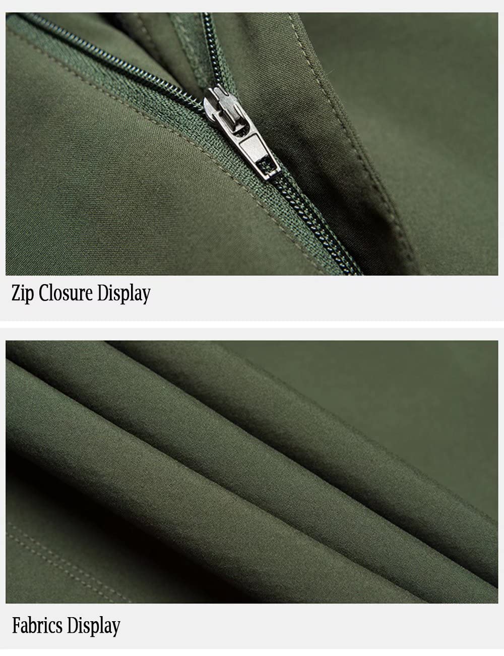 MAGCOMSEN Work Pants for Men Waterproof Stretch Softshell Hiking Pants Slim Fit for Summer Fishing Hunting Casual Green 34