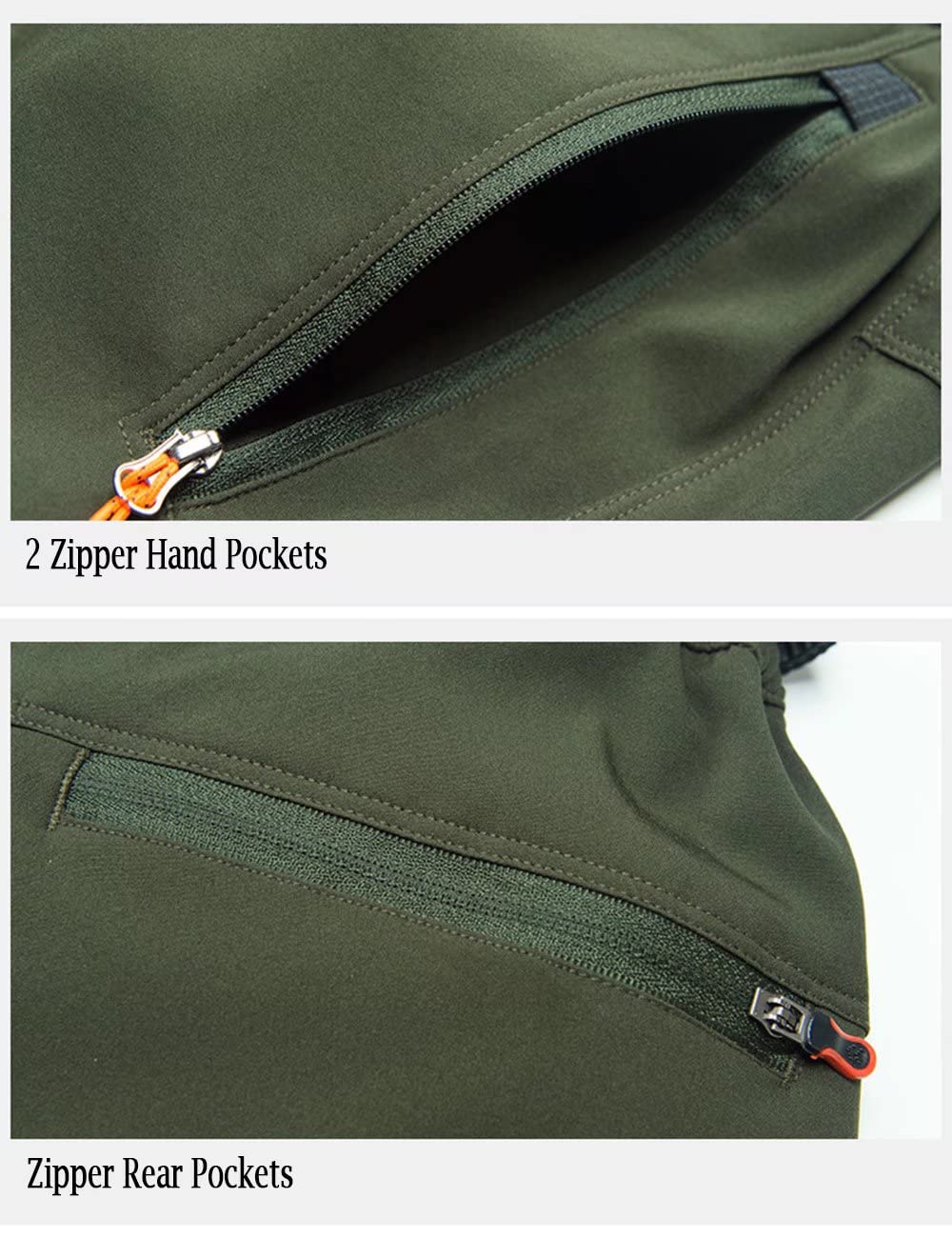 MAGCOMSEN Work Pants for Men Waterproof Stretch Softshell Hiking Pants Slim Fit for Summer Fishing Hunting Casual Green 34