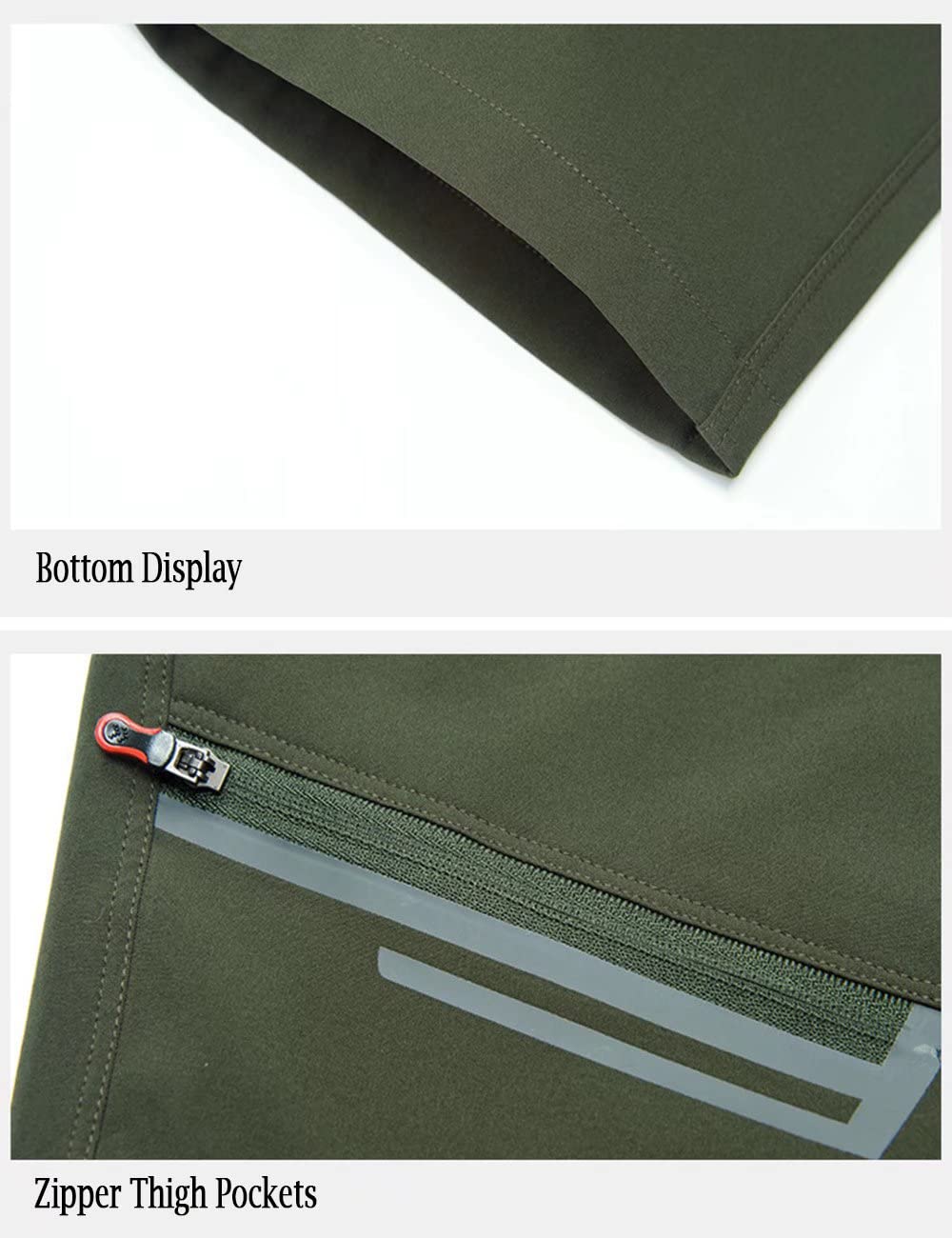MAGCOMSEN Work Pants for Men Waterproof Stretch Softshell Hiking Pants Slim Fit for Summer Fishing Hunting Casual Green 34