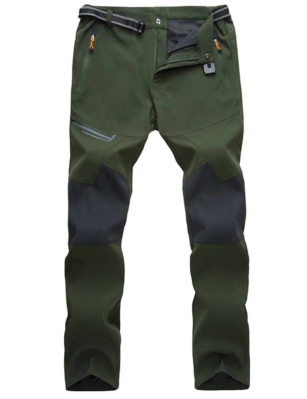 MAGCOMSEN Work Pants for Men Waterproof Stretch Softshell Hiking Pants Slim Fit for Summer Fishing Hunting Casual Green 34